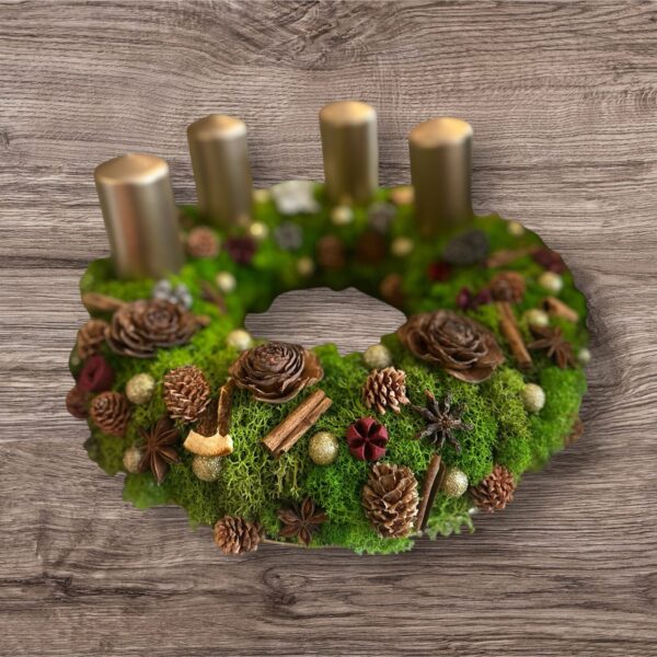 Aranjament Advent decorat cu licheni naturali - Made in Cluj