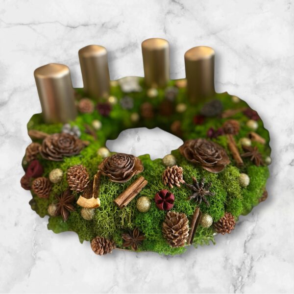 Aranjament Advent decorat cu licheni naturali - Made in Cluj